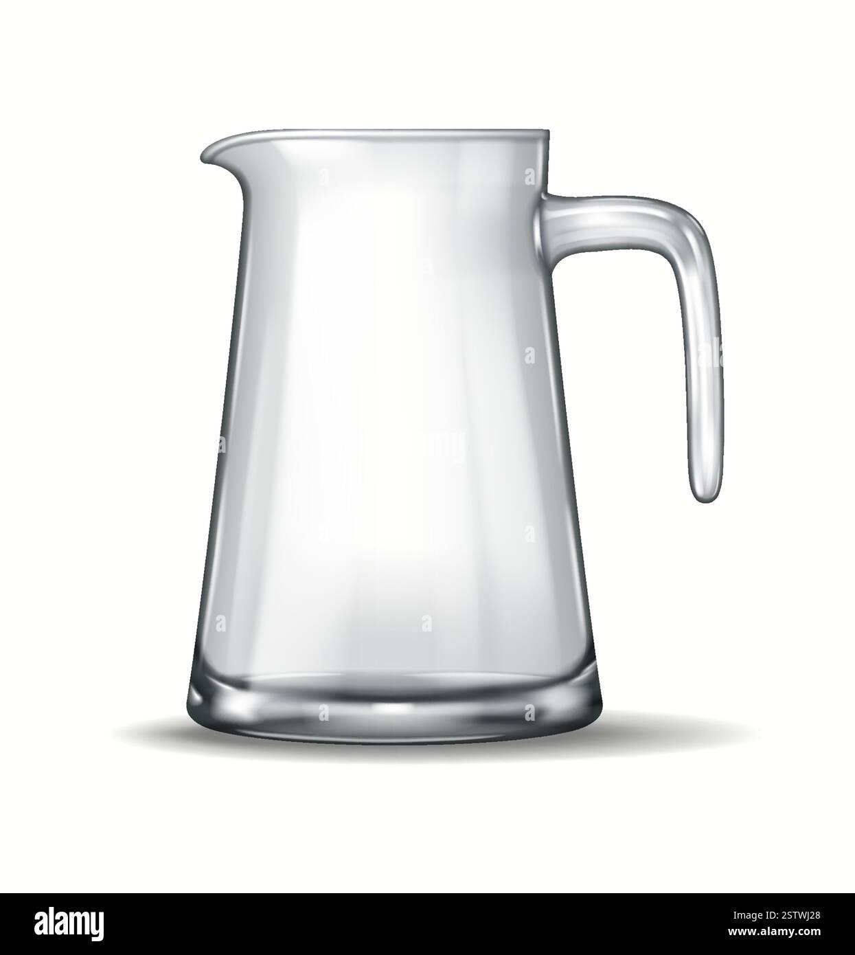 A beautifully rendered realistic 3D glass jug featuring a round body ...