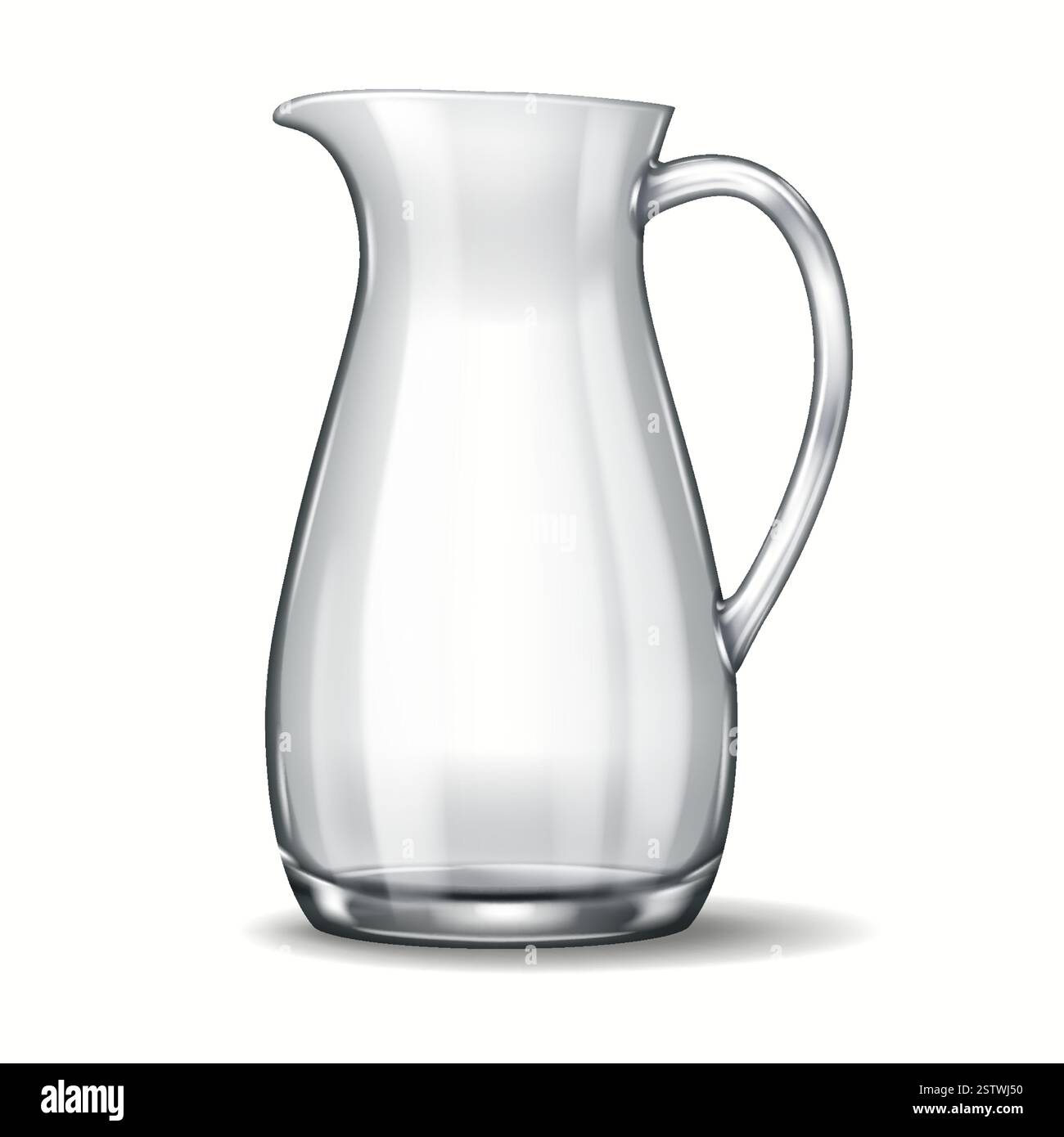 A minimalistic 3D-rendered glass pitcher featuring a refined spout and ...