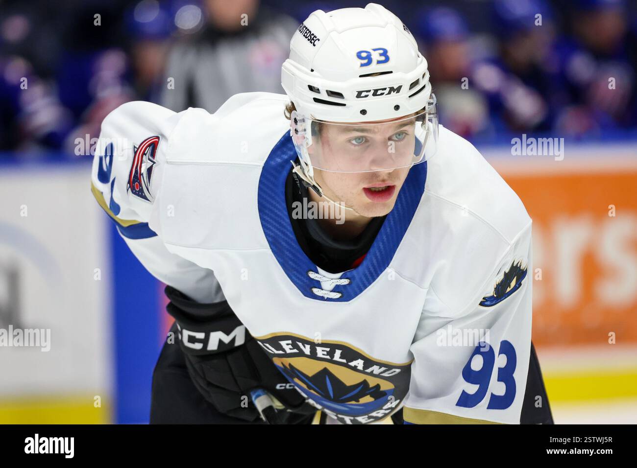 Rochester, New York, USA. 19th Feb, 2025. Cleveland Monsters forward ...