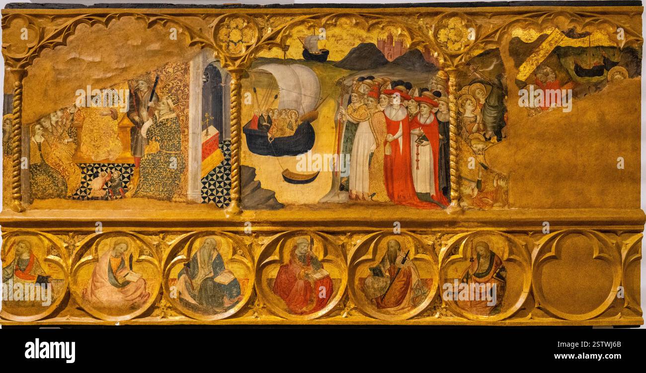 Fragment of the predella of the altarpiece of Santa Ursula Stock Photo ...