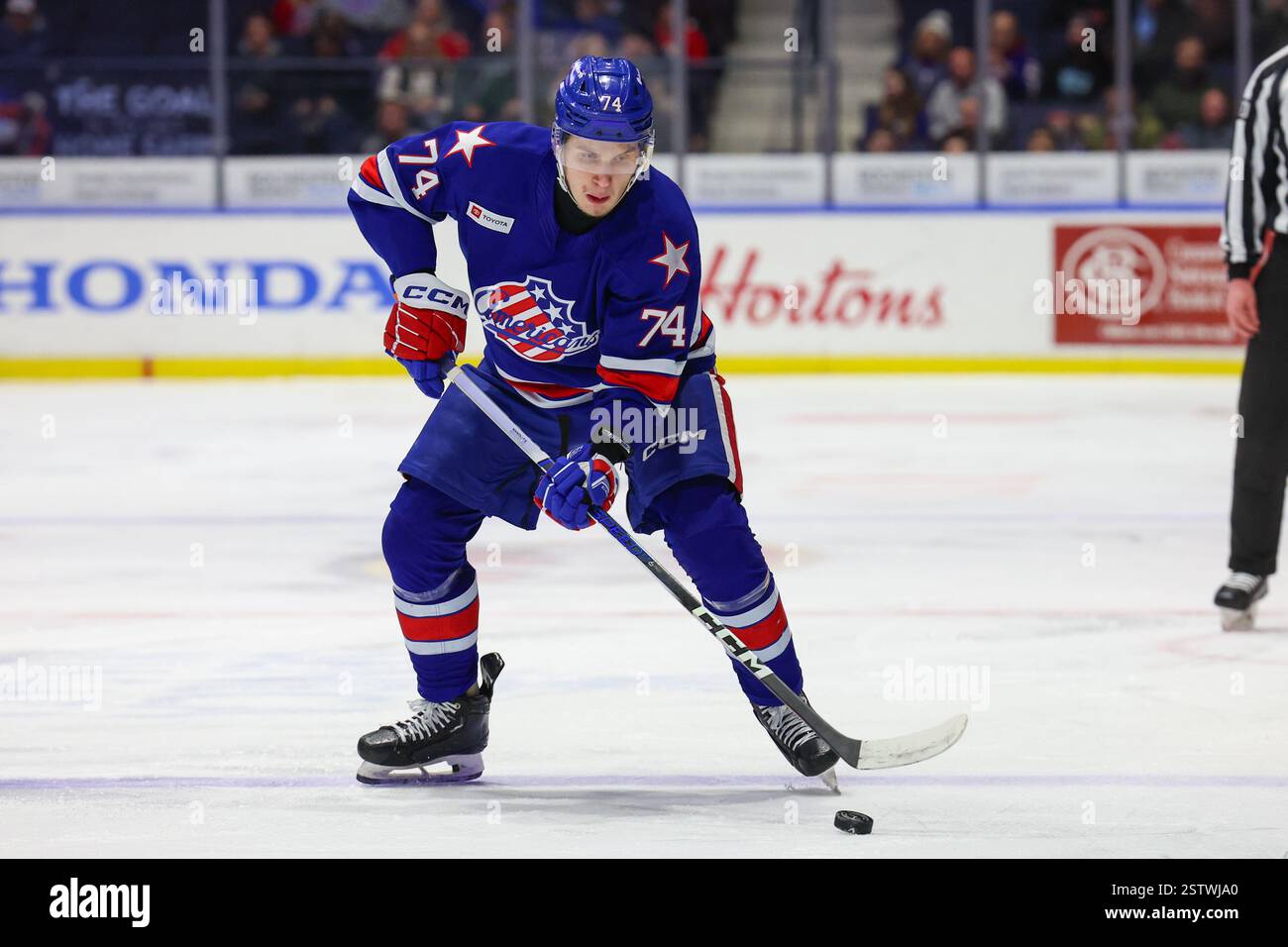 February 19th 2025: Rochester Americans defenseman Nikita Novikov (74 ...