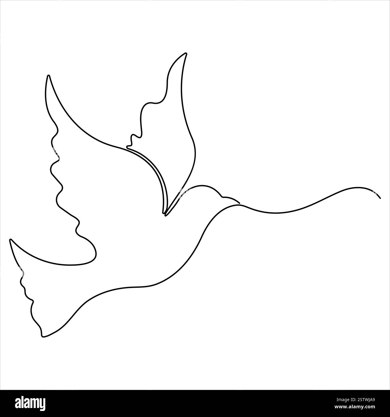Single line continuous line drawing of bird minimalist bird pigeon outline design illustration ...