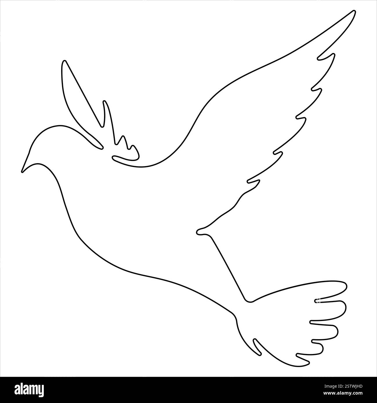 Single line continuous line drawing of bird minimalist bird pigeon ...