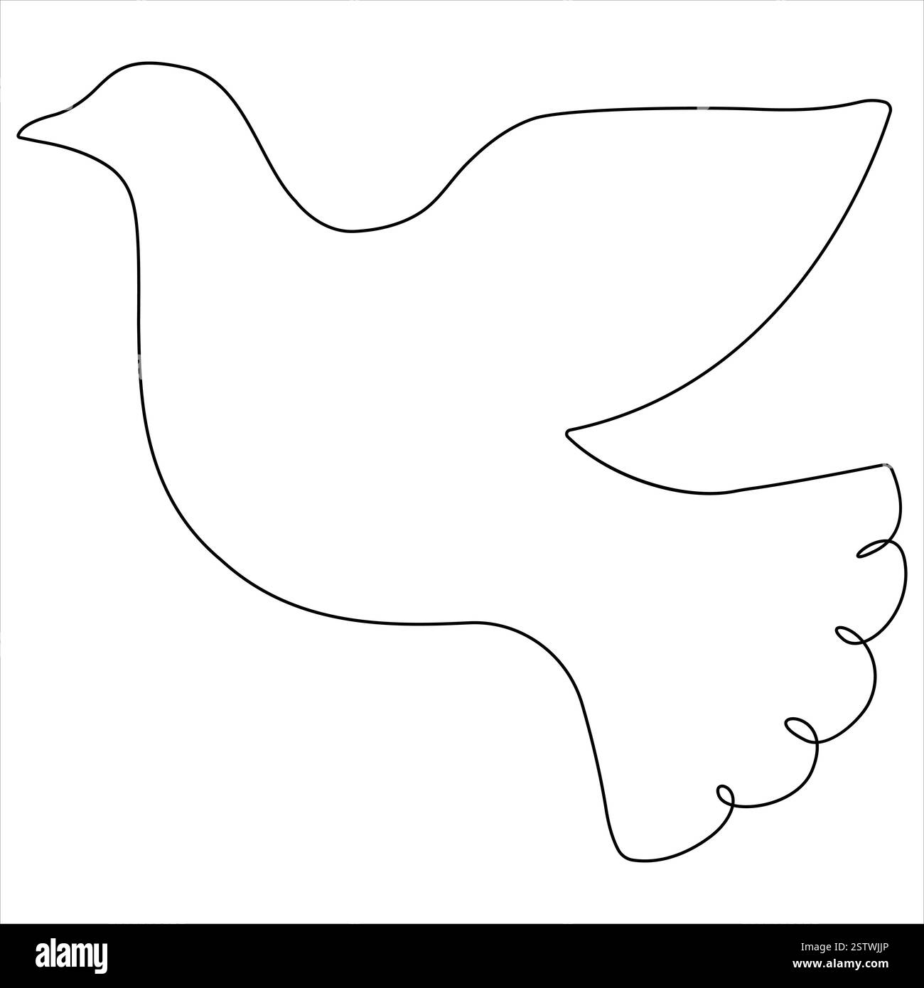 Single line continuous line drawing of bird minimalist bird pigeon ...
