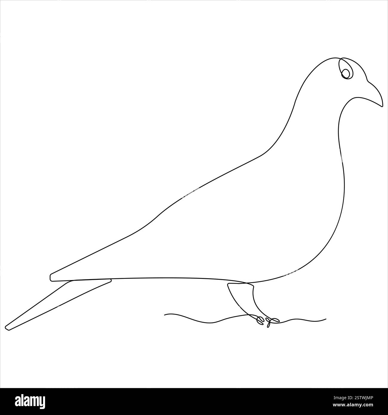 Single line continuous line drawing of bird minimalist bird pigeon ...