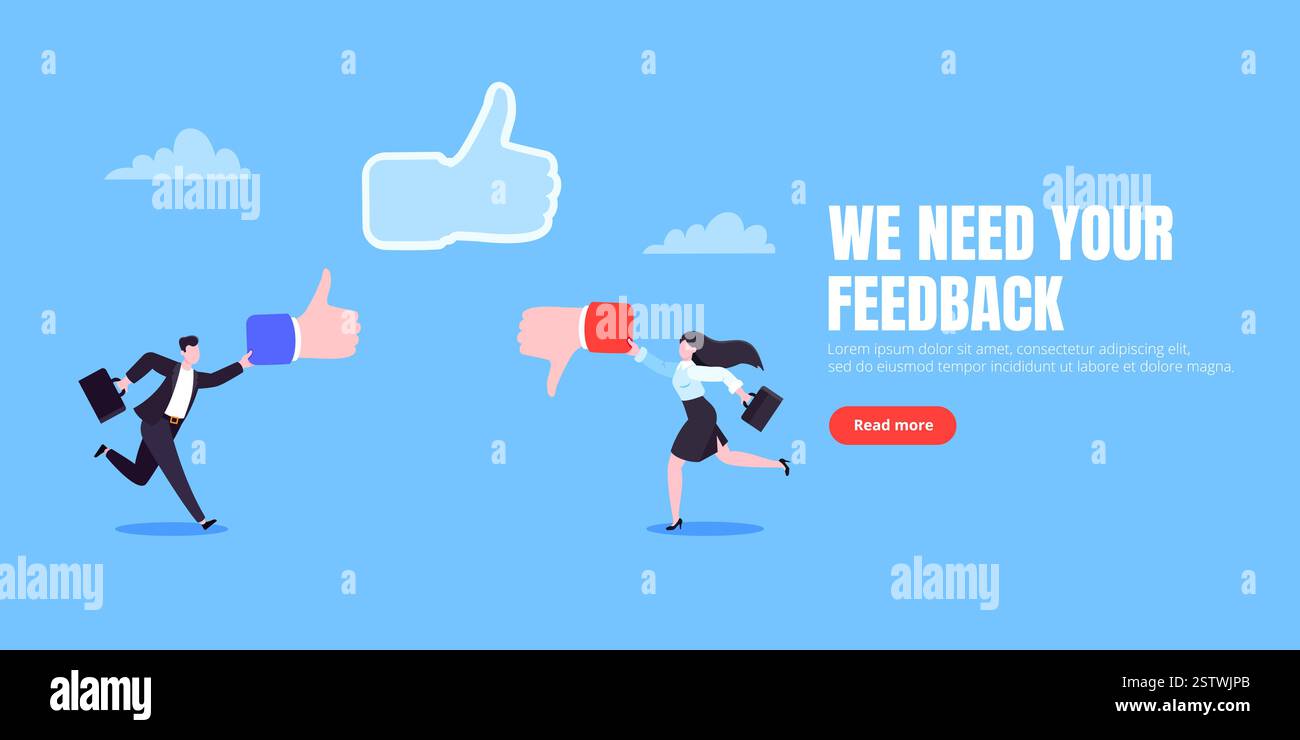 Customer feedback, employee or client satisfaction rating review with ...