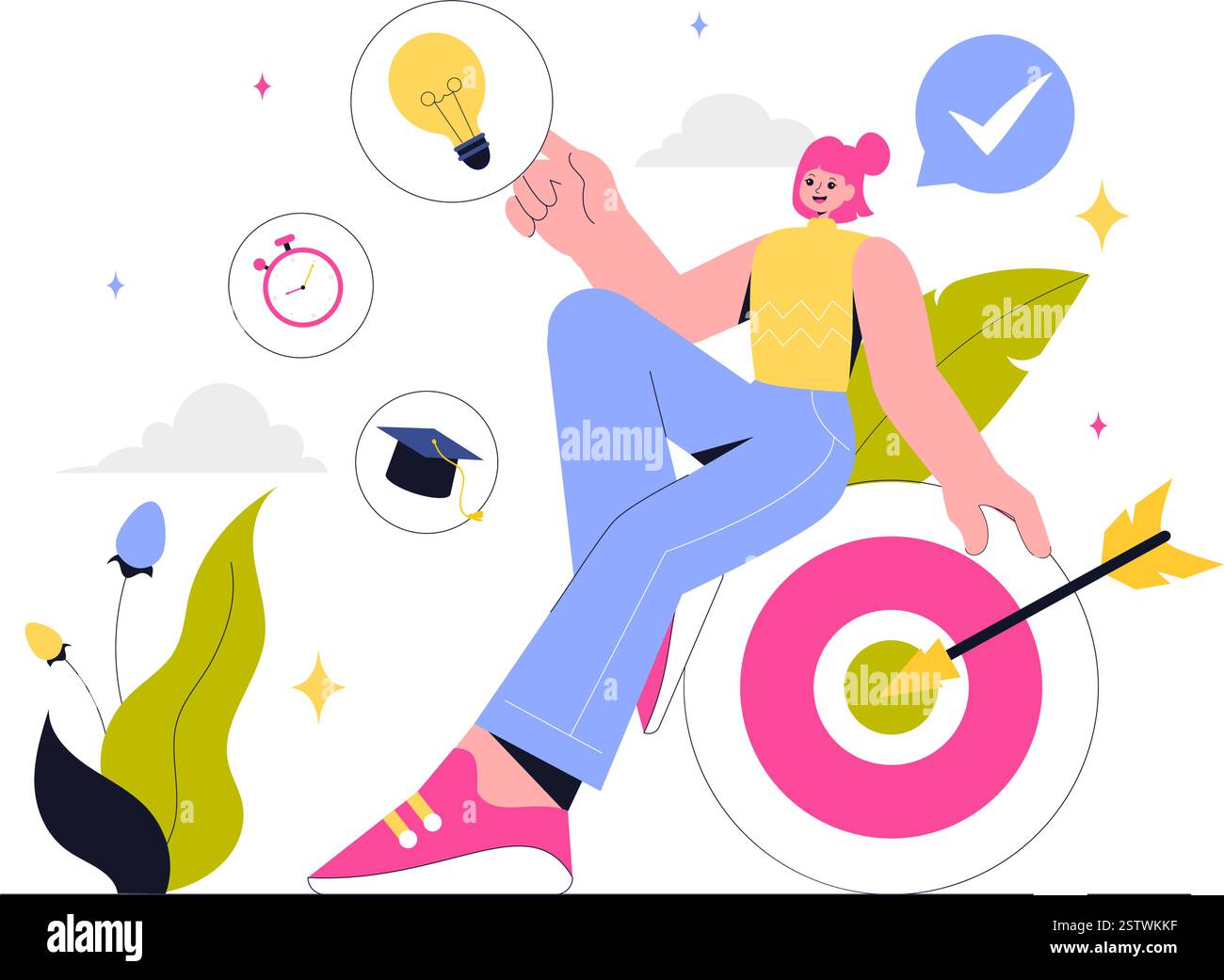 Self Improvement Illustration featuring Upskilling, Learning at Work, Educational Qualifications ...