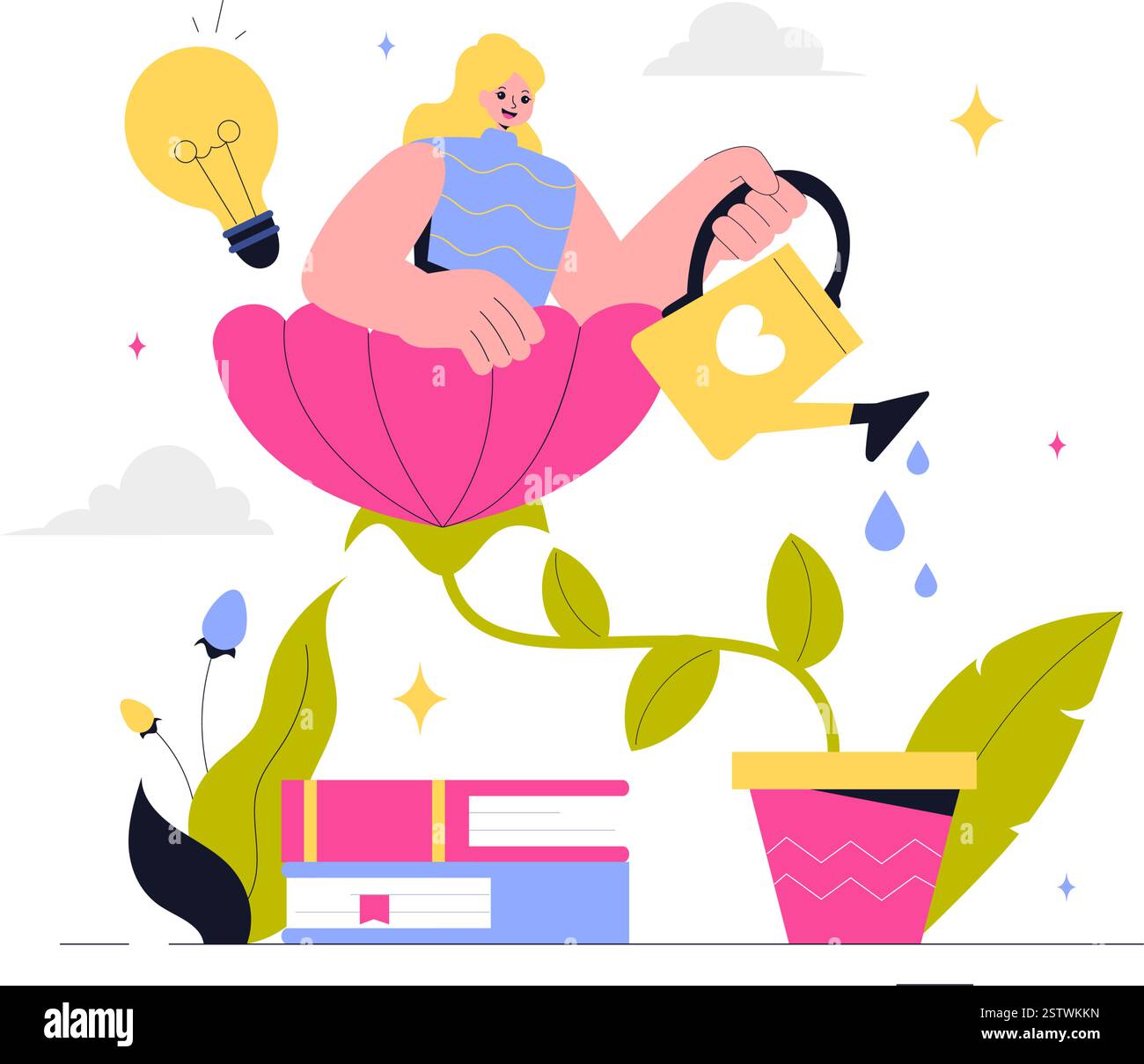 Self Improvement Illustration featuring Upskilling, Learning at Work, Educational Qualifications ...