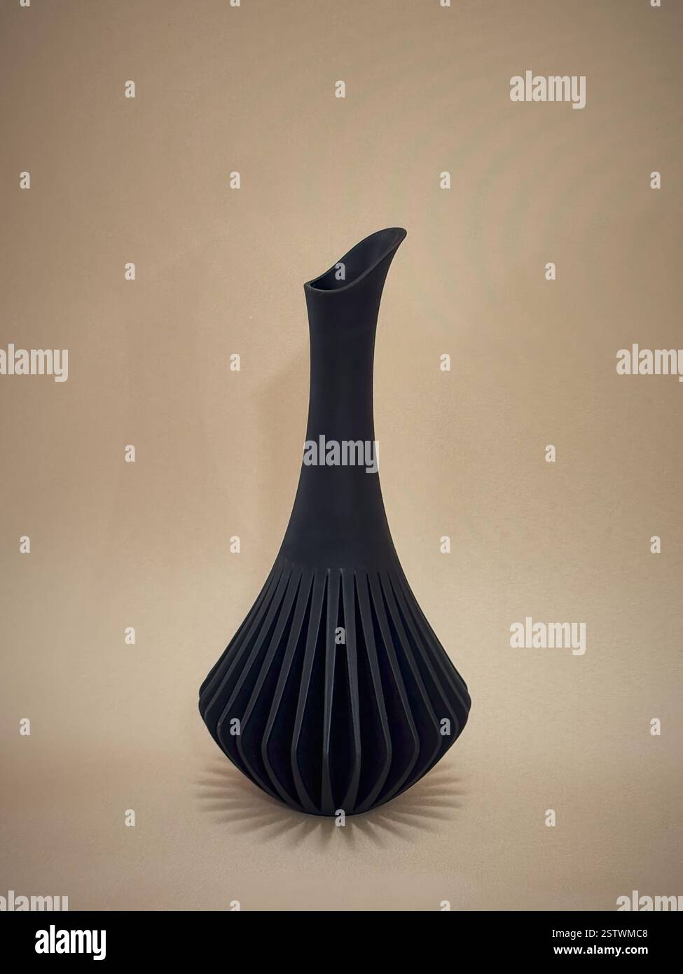 Black Art object flower vase home decor printed on 3D model printer ...