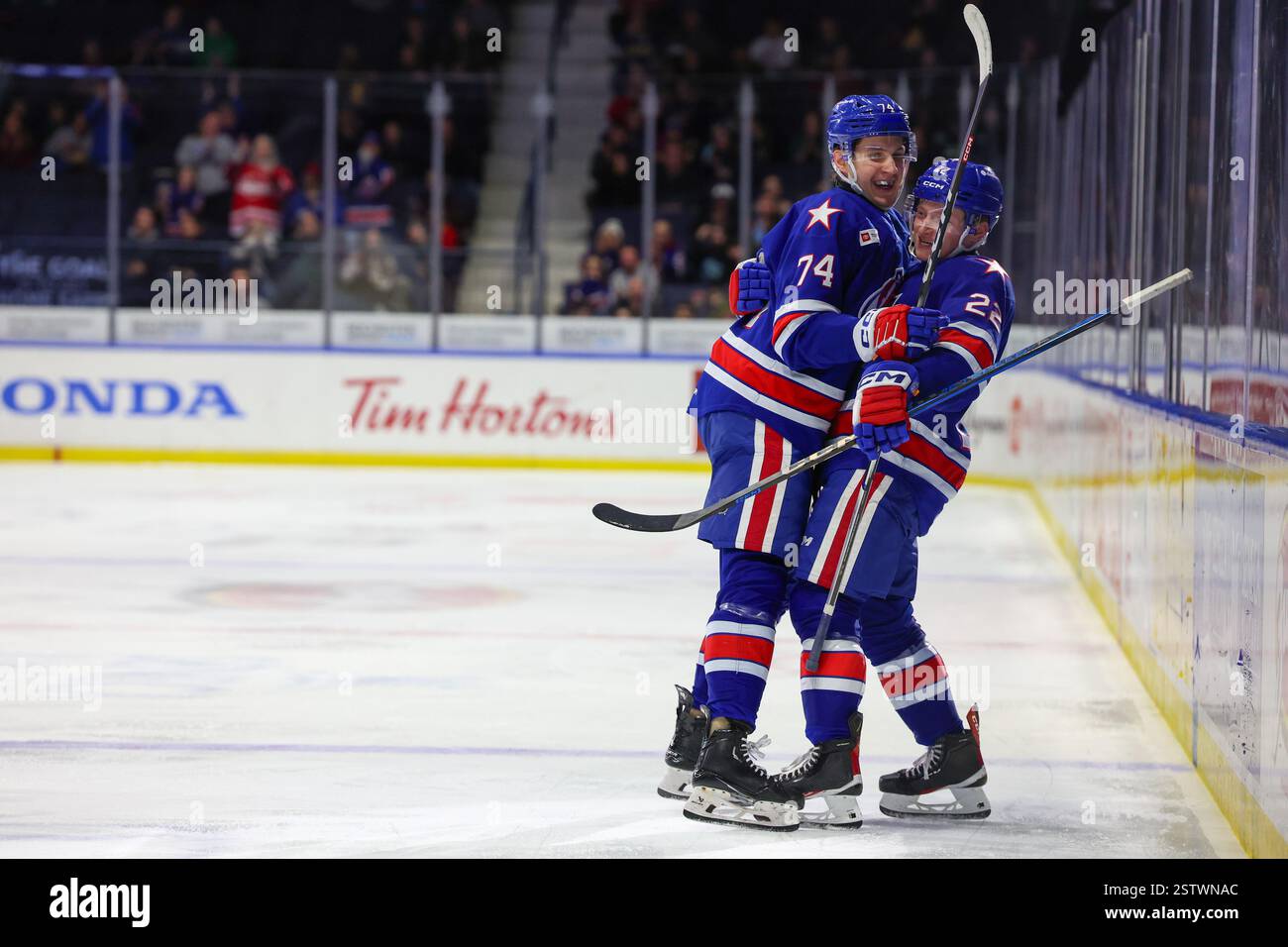 February 19th 2025: Rochester Americans defenseman Zach Metsa (22) and ...