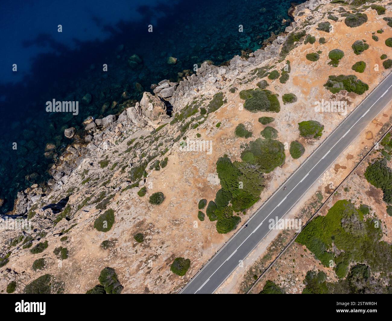 Cyclists in bird's eye view Stock Photo - Alamy