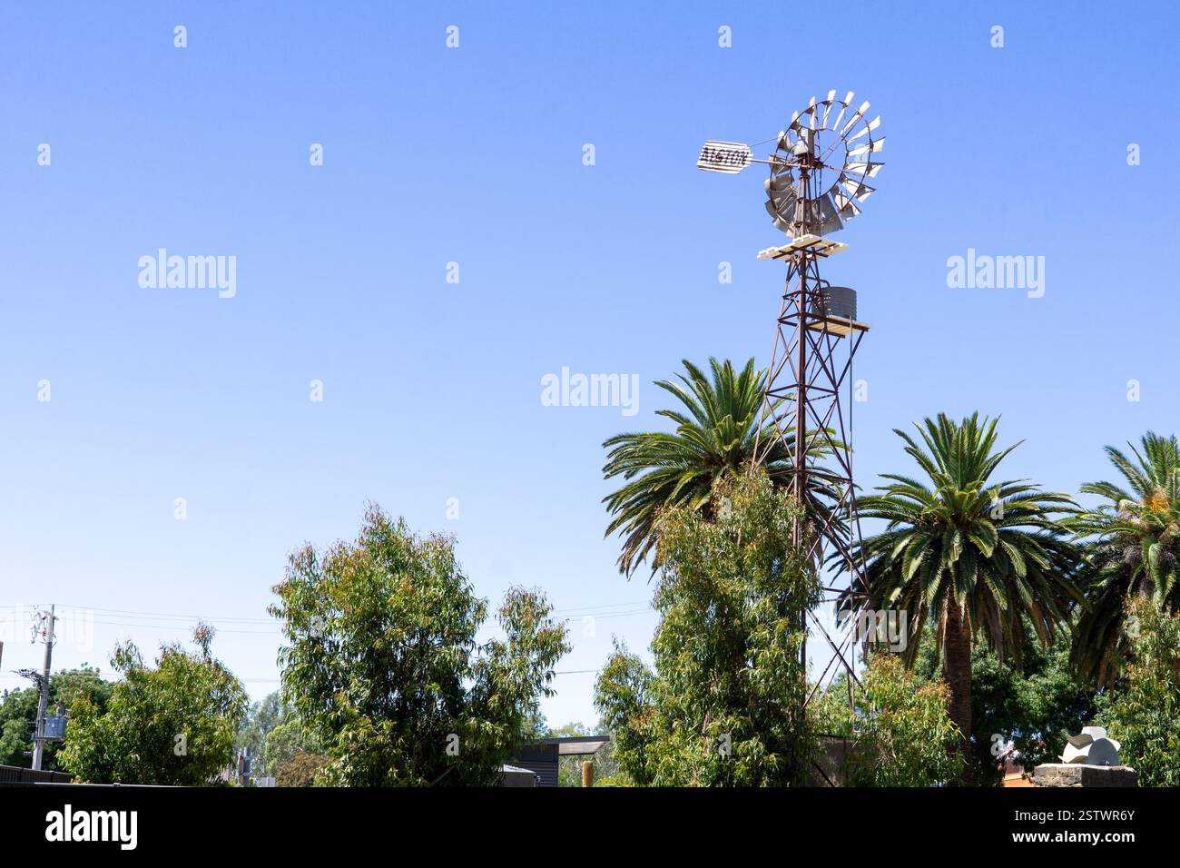 The Iconic Metal Windmill used to pump underground water into elevated ...