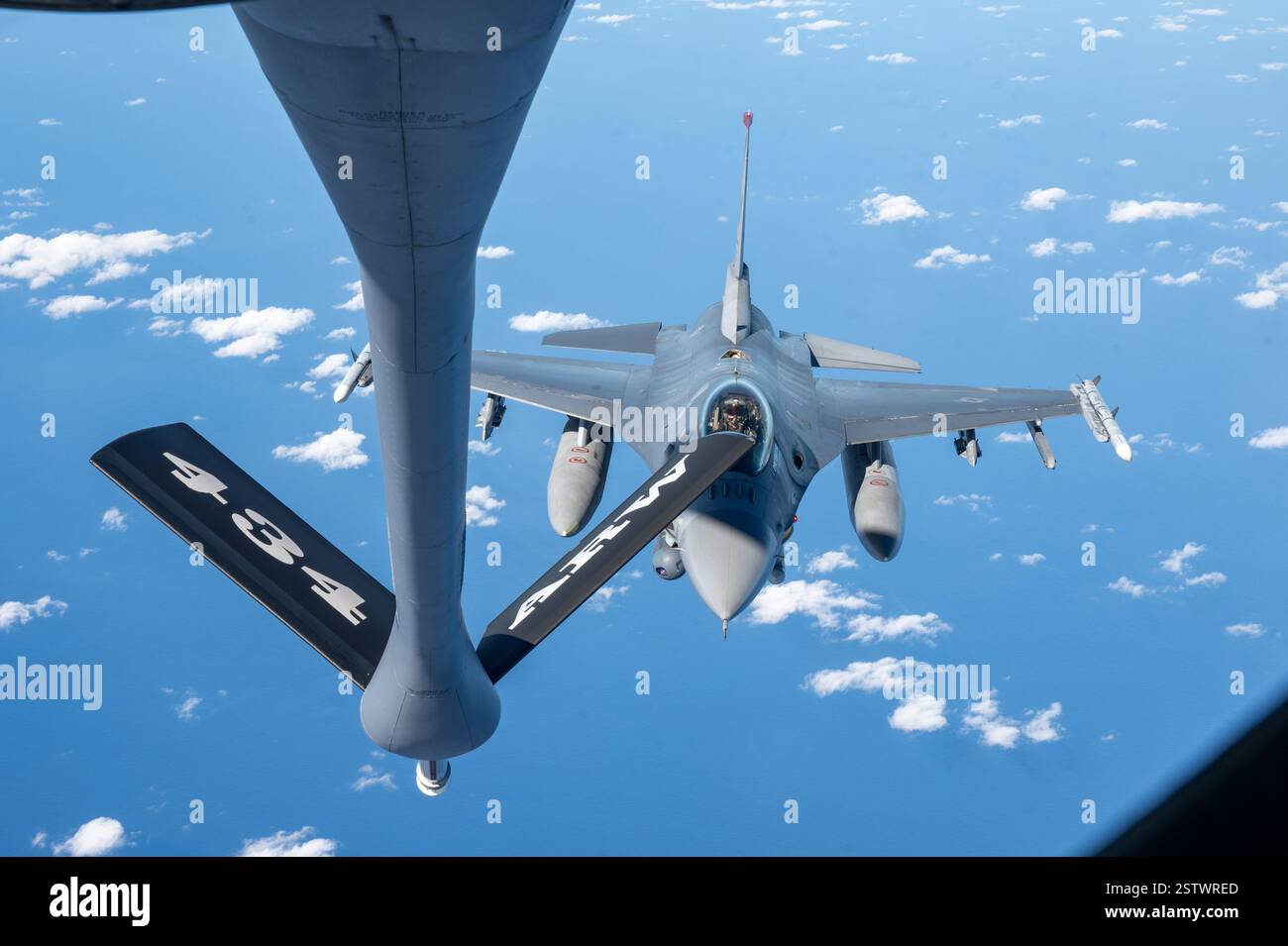 A U.S. Air Force F-16 Fighting Falcon assigned to the 13th Fighter ...
