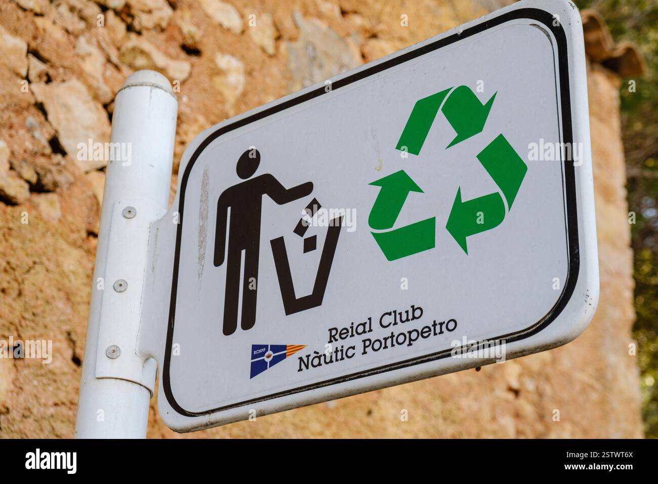 Poster announcing a place for waste separation Stock Photo - Alamy
