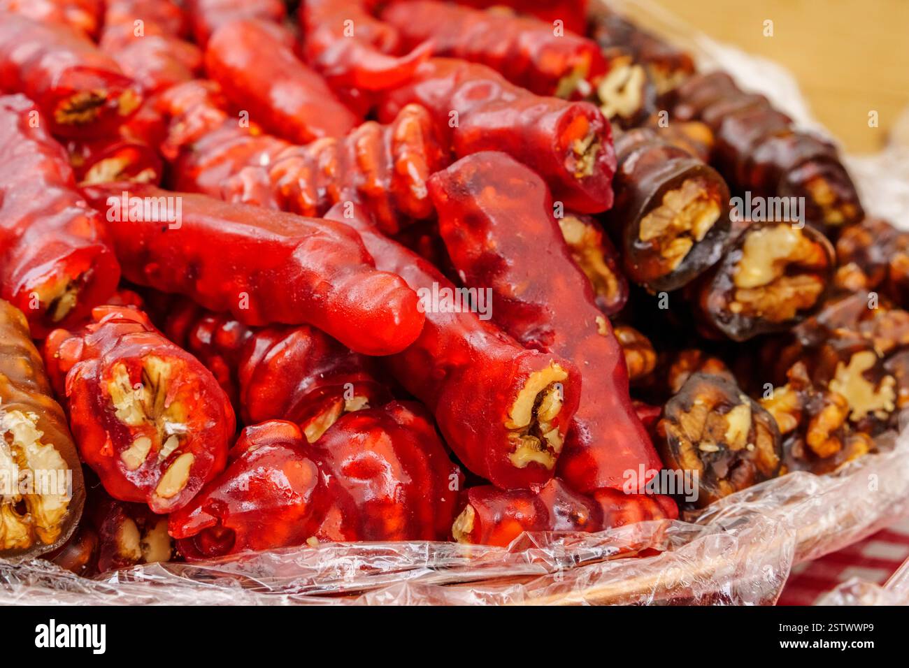 Caramel and nut candy Stock Photo - Alamy