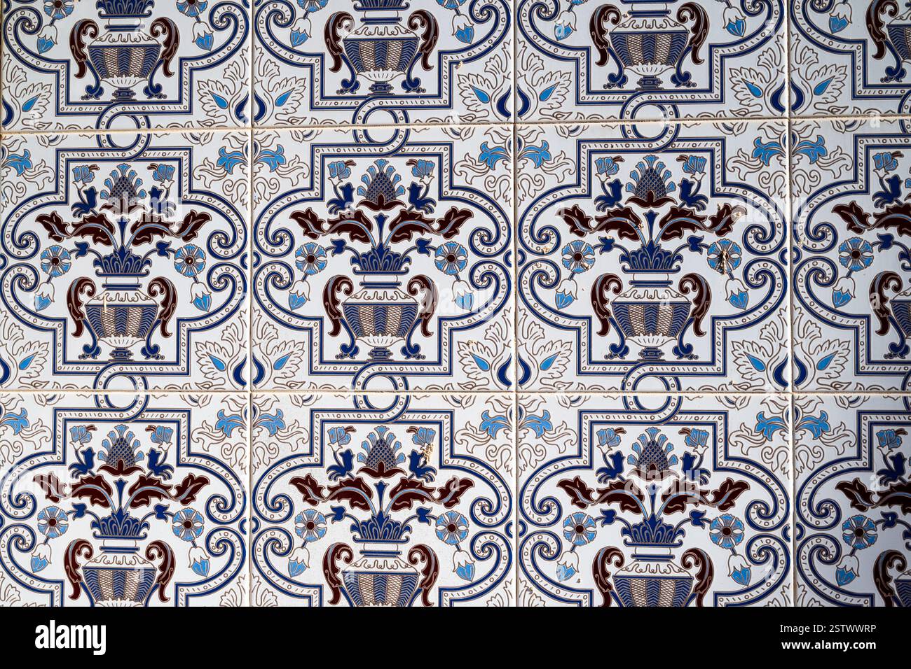 traditional patterns of colorful ceramic tiles in spanish villas in ...