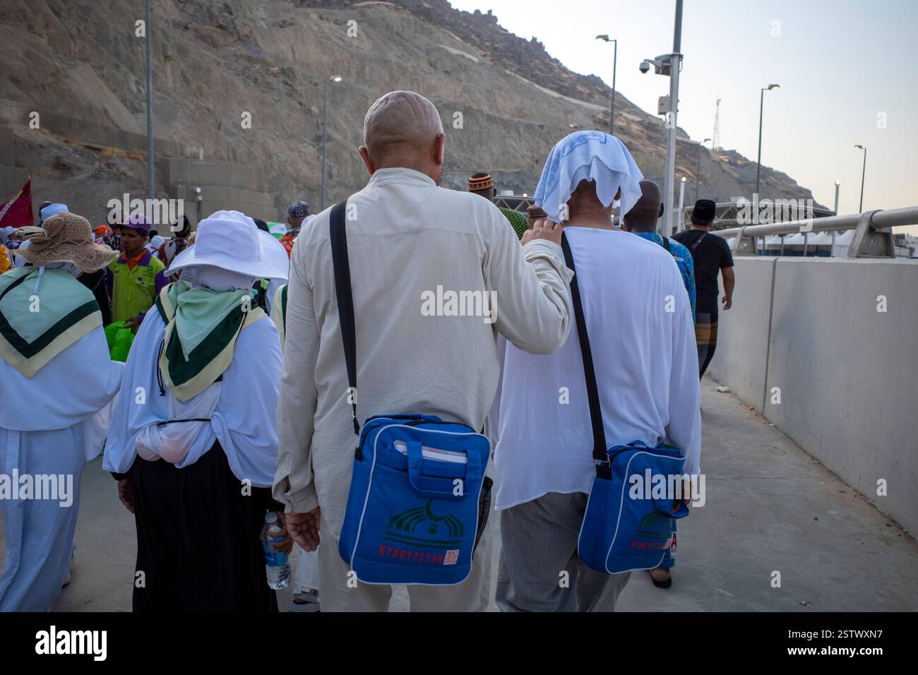 Mina, Saudi Arabia - June 18, 2024: Hajj pilgrim from Kyrgyzstan ...
