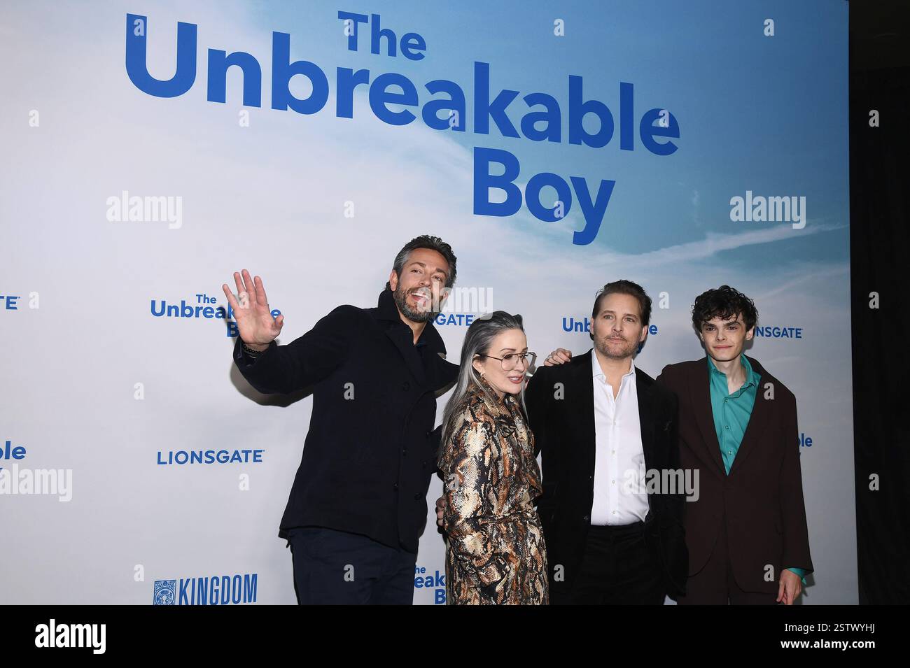 New York, USA. 19th Feb, 2025. (L-R) Zachary Levi, Patricia Heaton, Peter Facinelli and Jacob ...
