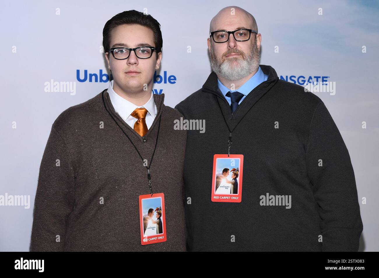 New York, USA. 19th Feb, 2025. Rob Gorksi (l) and family attend Lionsgate's 'The Unbreakable Boy ...