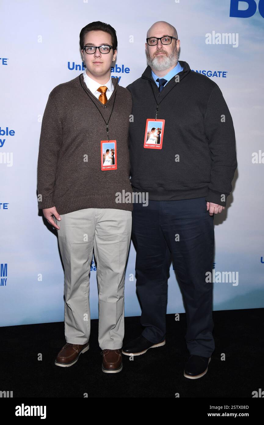 Rob Gorksi (l) and family attend Lionsgate's 'The Unbreakable Boy' New York Premiere at the AMC ...