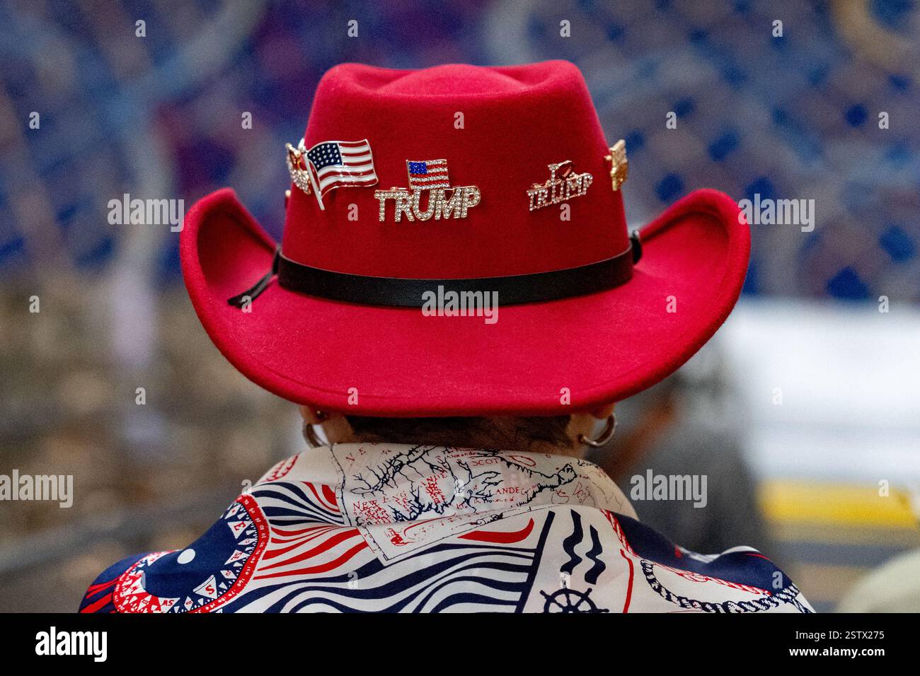 A Conservative Political Action Conference (CPAC) attendee wears a hat ...