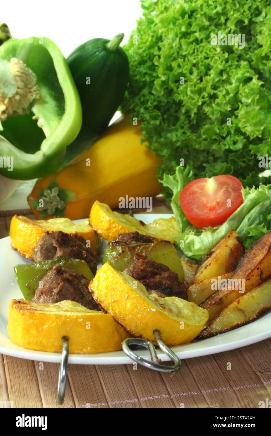 Moroccan meat skewers Stock Photo - Alamy