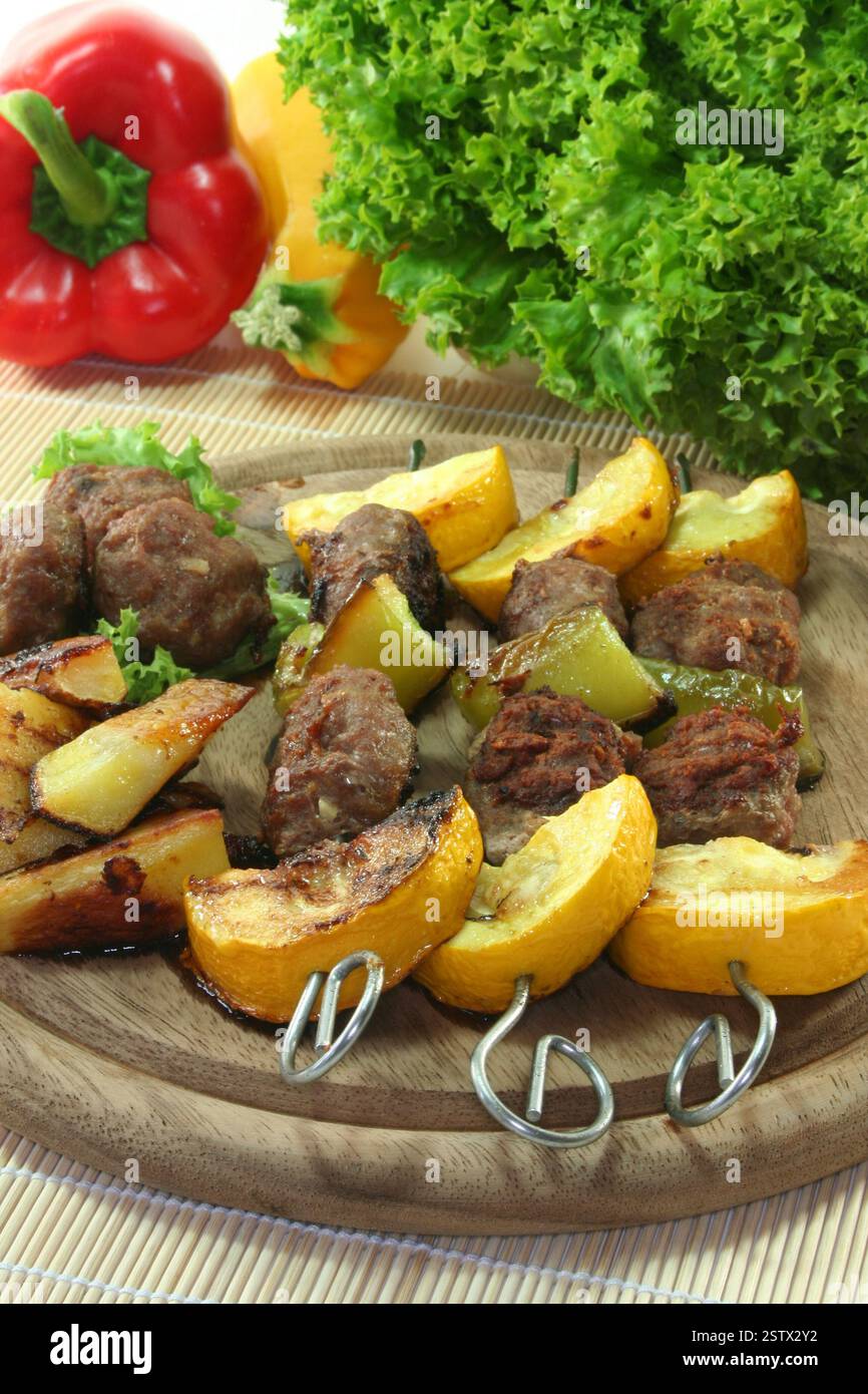 Moroccan meat skewers Stock Photo - Alamy
