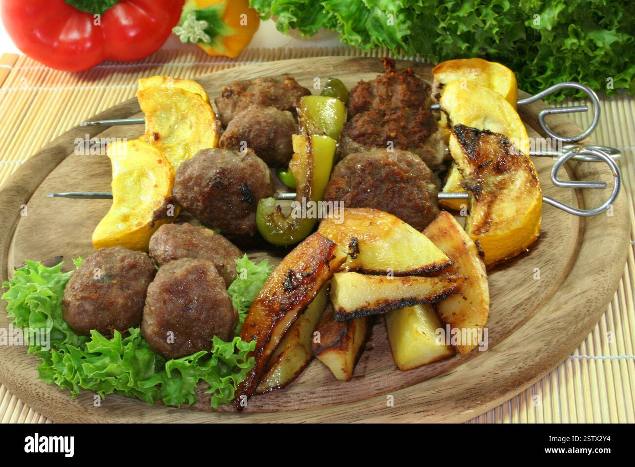 Moroccan meat skewers Stock Photo - Alamy