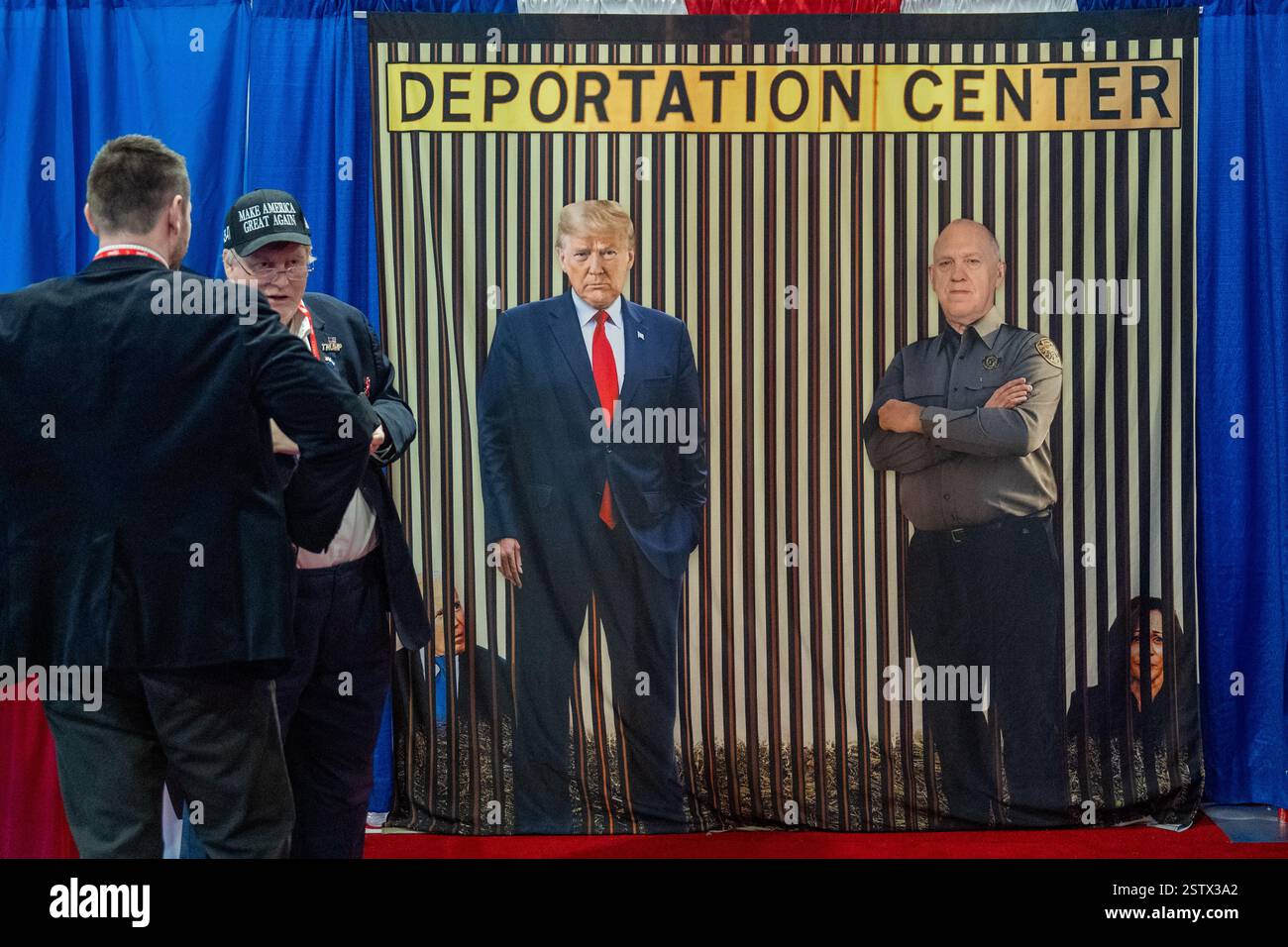 National Harbor, United States. 19th Feb, 2025. A "Deportation Center ...