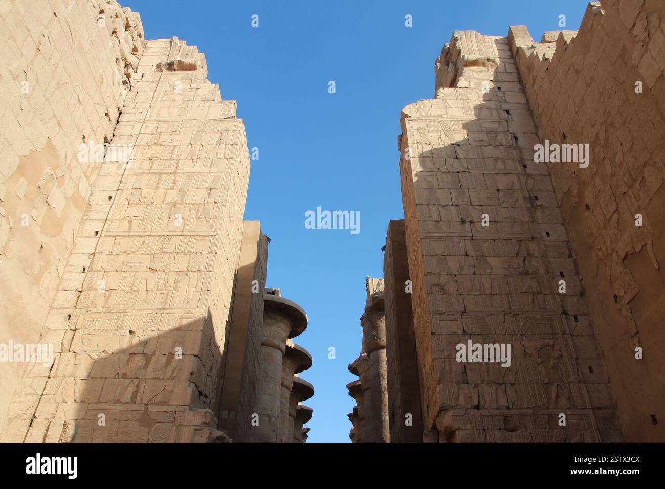 Relief on the wall at the second pylon and columns at the Great ...
