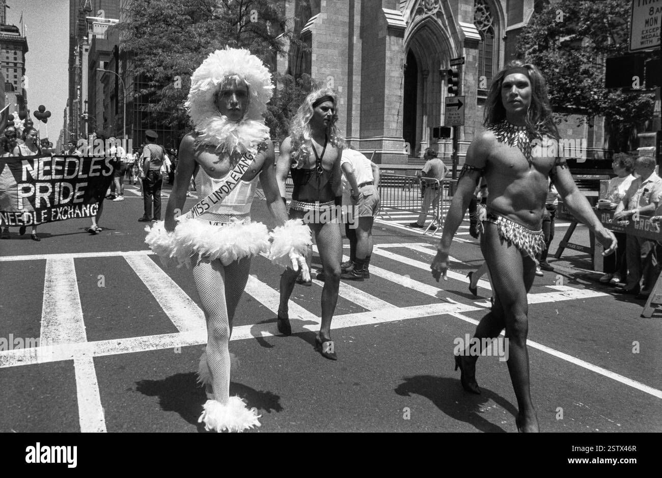 men in drag during NYC Pride March in New York City, USA on June 28th ...