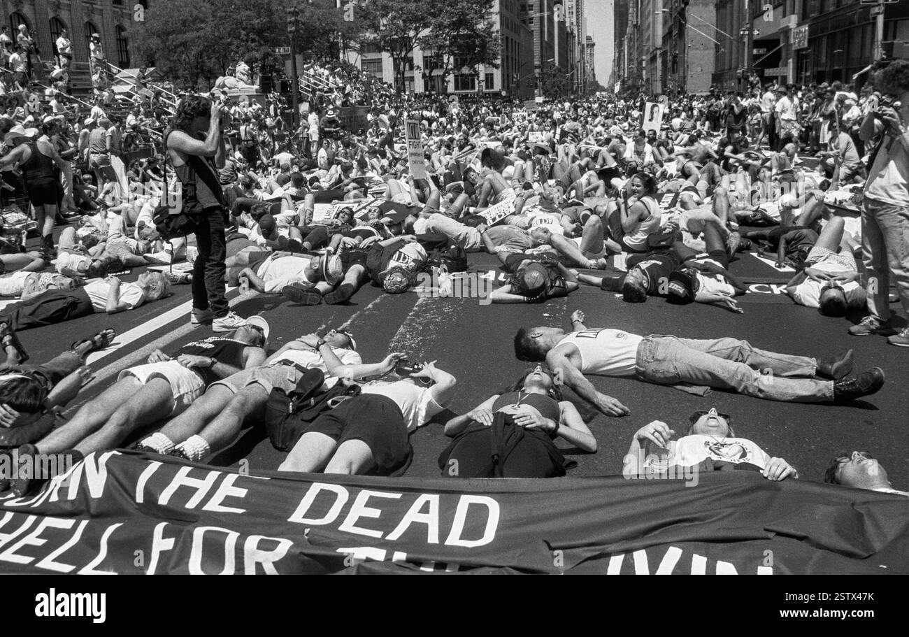die-in during NYC Pride March in New York City, USA on June 28th 1992 ...