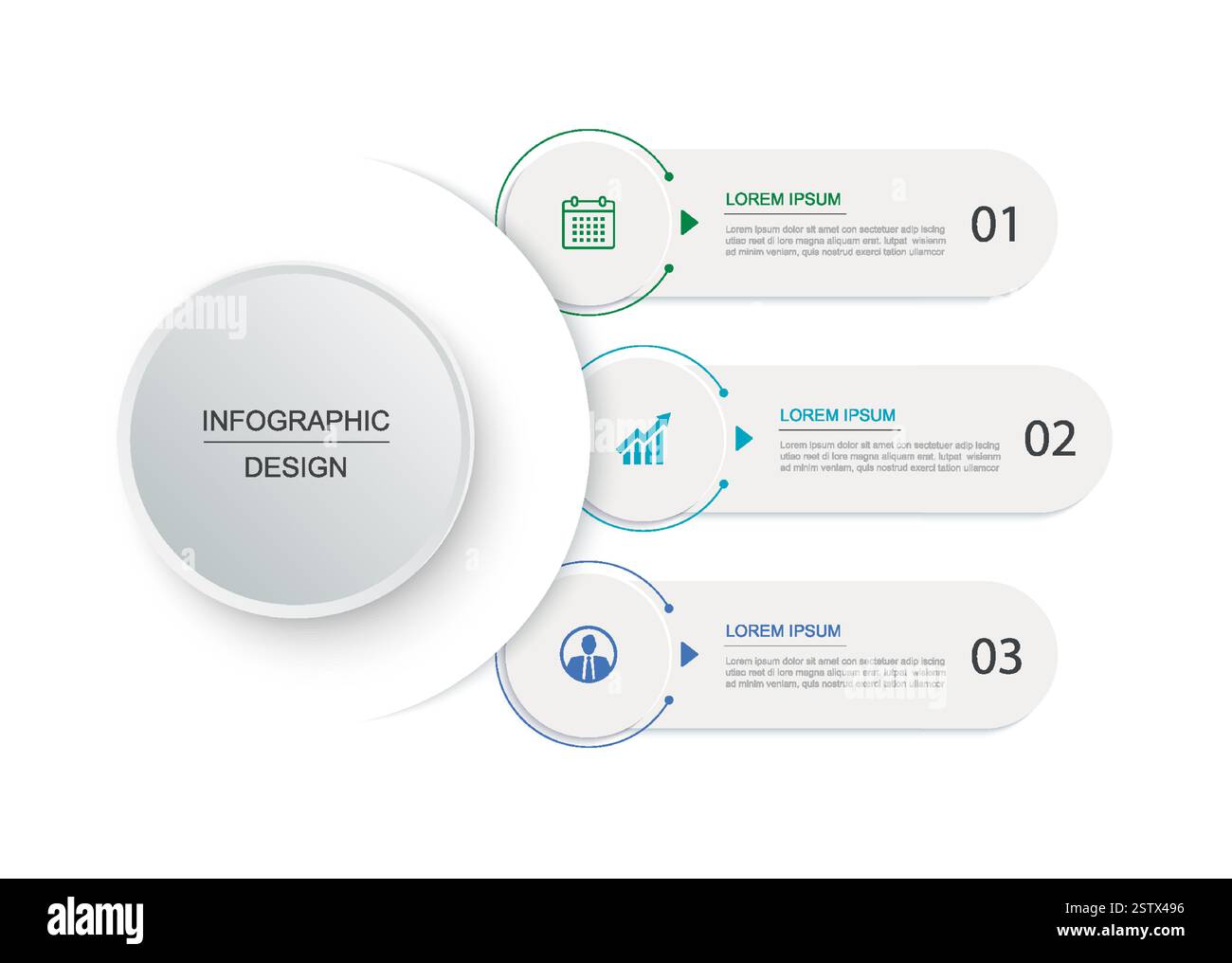 3 data infographics tab layout template. Illustration business abstract ...
