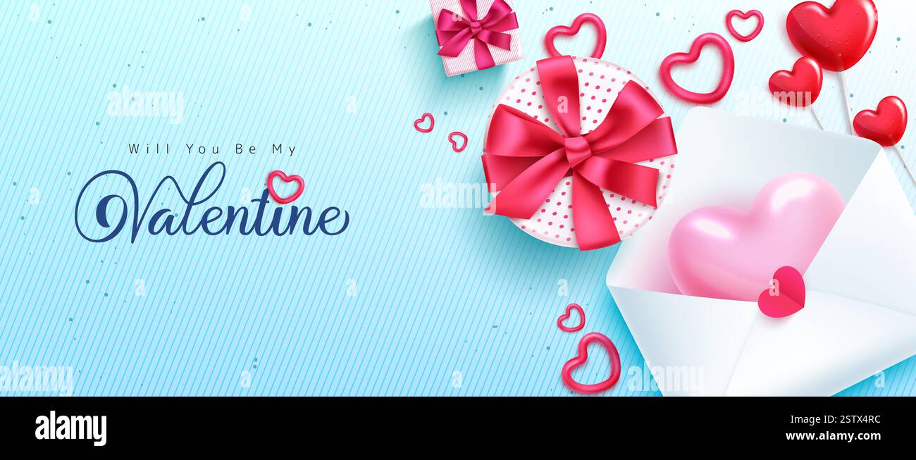 Valentine's gift vector background design. Will you be my valentine ...