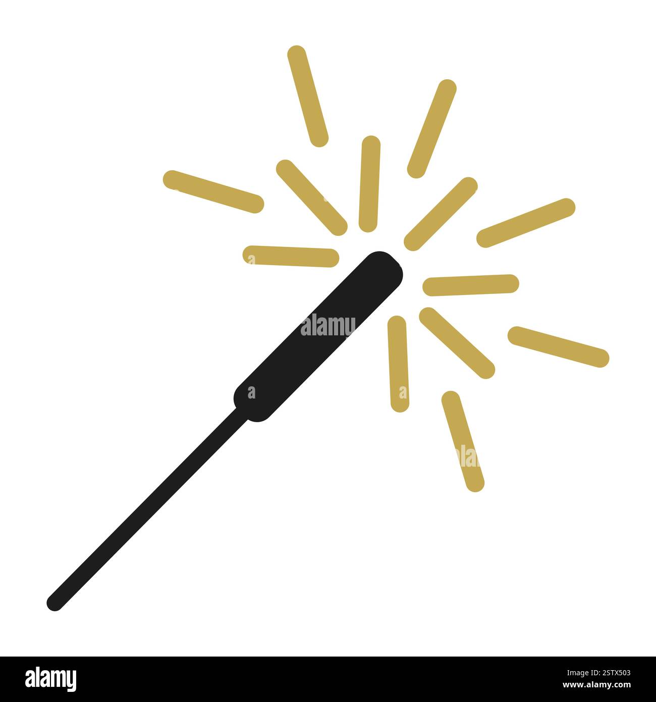 Christmas sparkler flat icon on white background. Simple vector ...