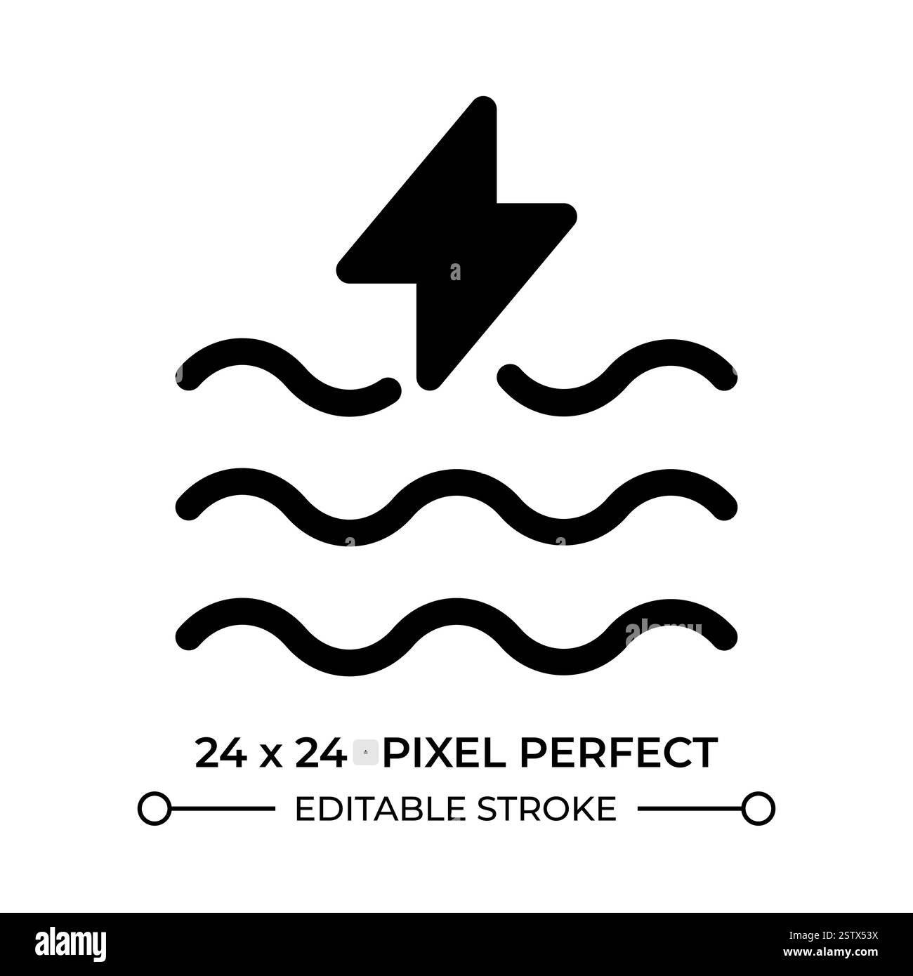 Wave energy black glyph Cut Out Stock Images & Pictures - Alamy