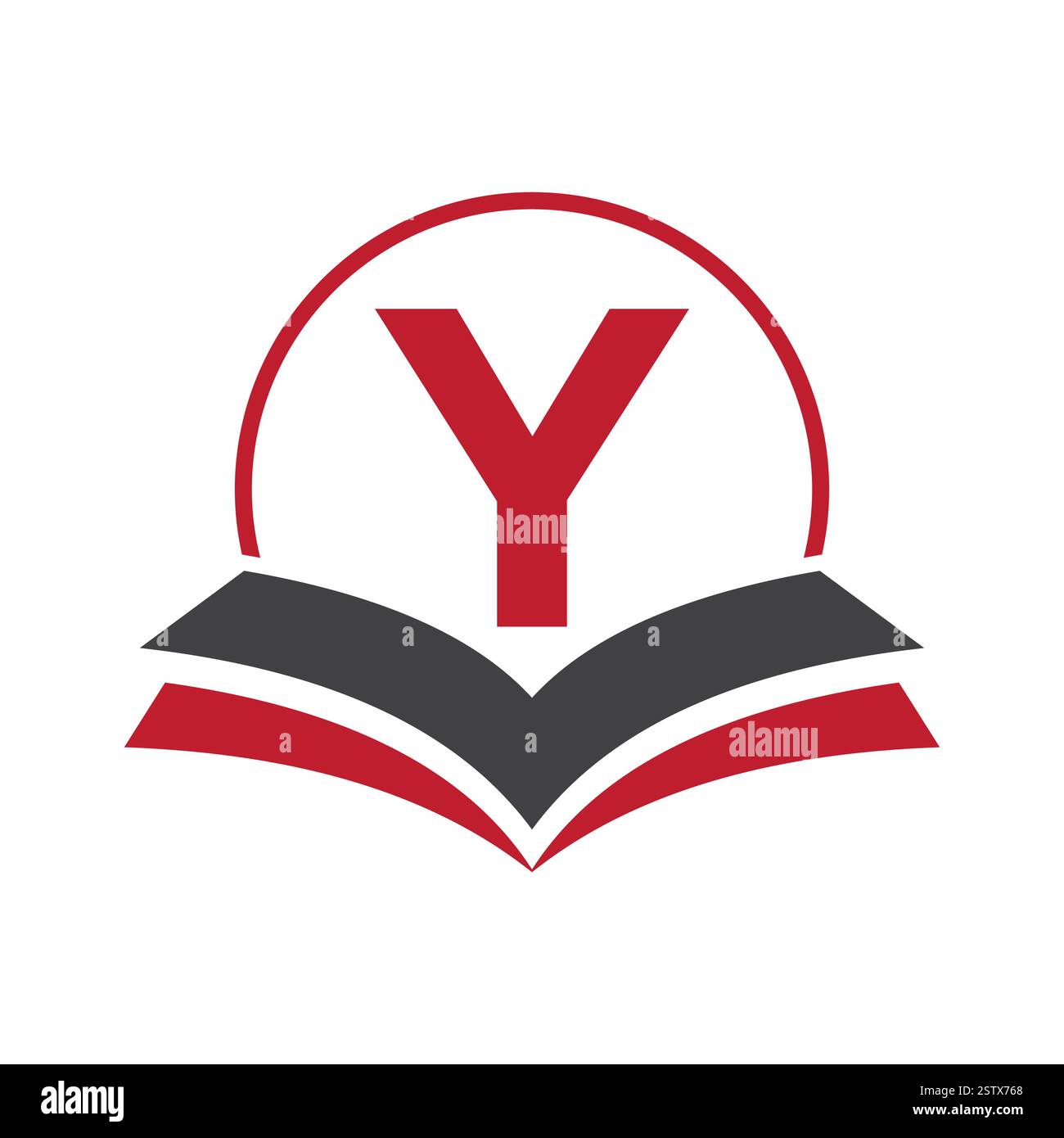 Education Logo On Letter Y With Book Symbol For Academy and Graduation ...