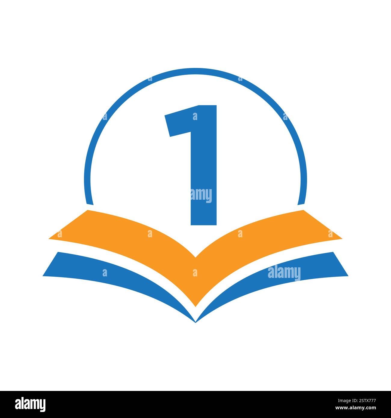 Education Logo On Letter 1 With Book Symbol For Academy and Graduation ...