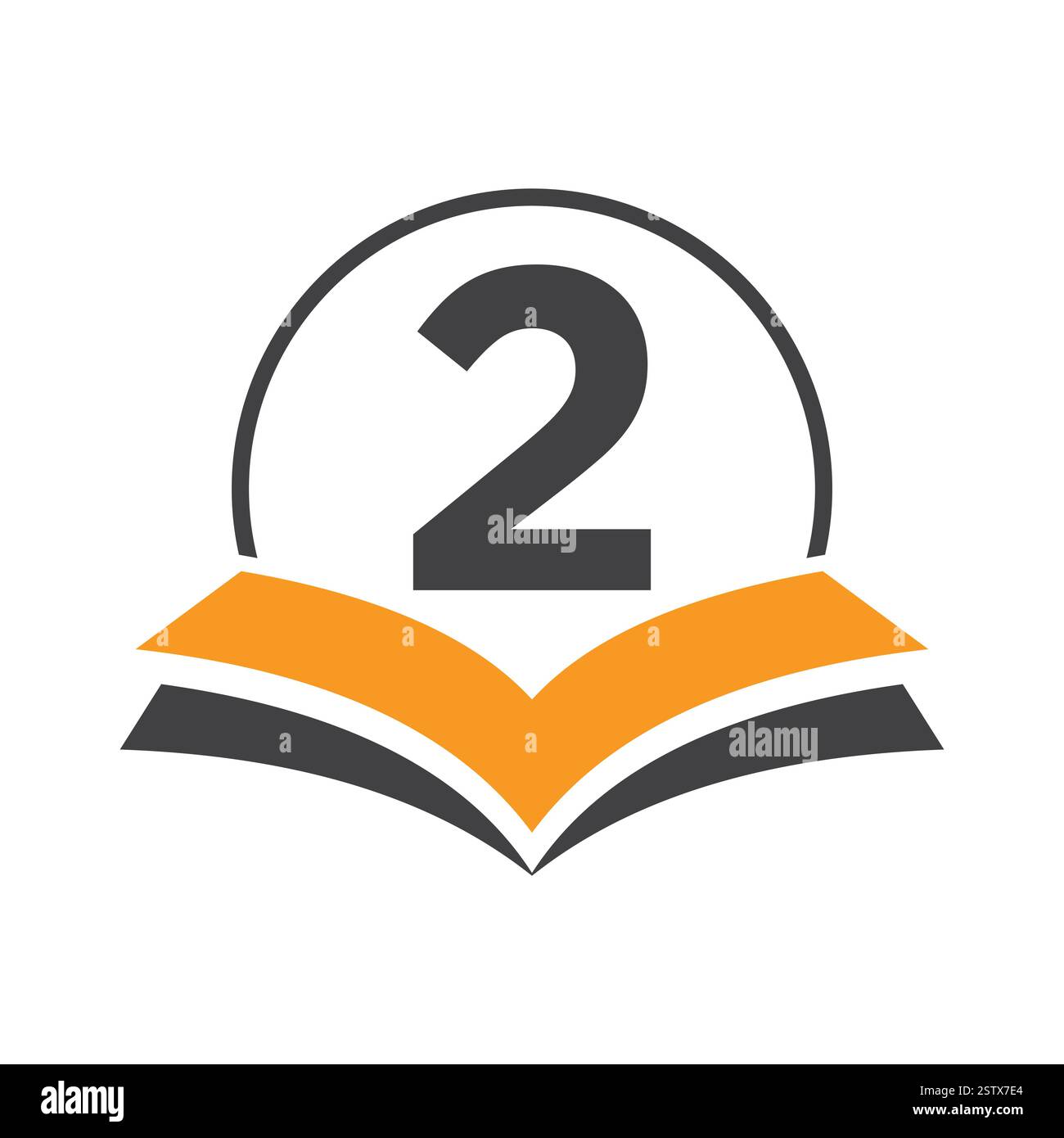 Education Logo On Letter 2 With Book Symbol For Academy and Graduation ...