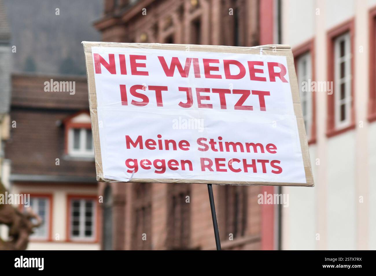 Heidelberg, Germany - February 12th 2025: Person holding up sign with ...