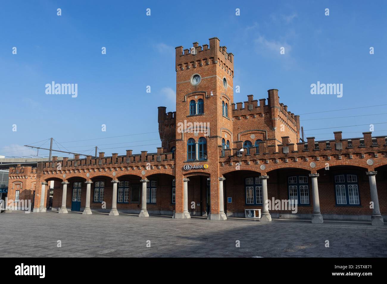 AALST, BELGIUM, 14 FEBRUARY 2025: The central railway station in Aalst ...