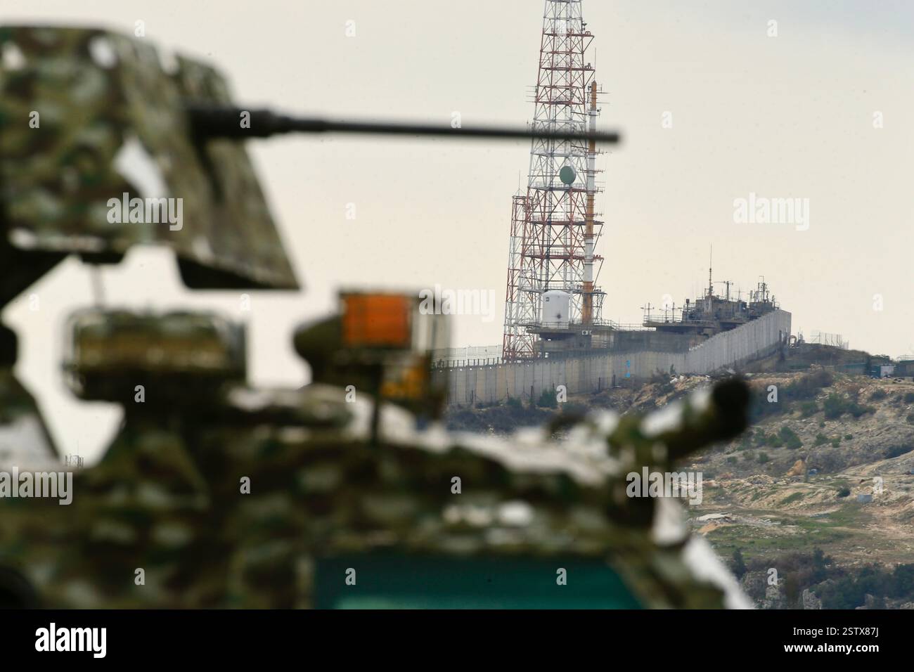 Markaba, Lebanon. 19th Feb, 2025. Lebanese army soldiers are deployed ...