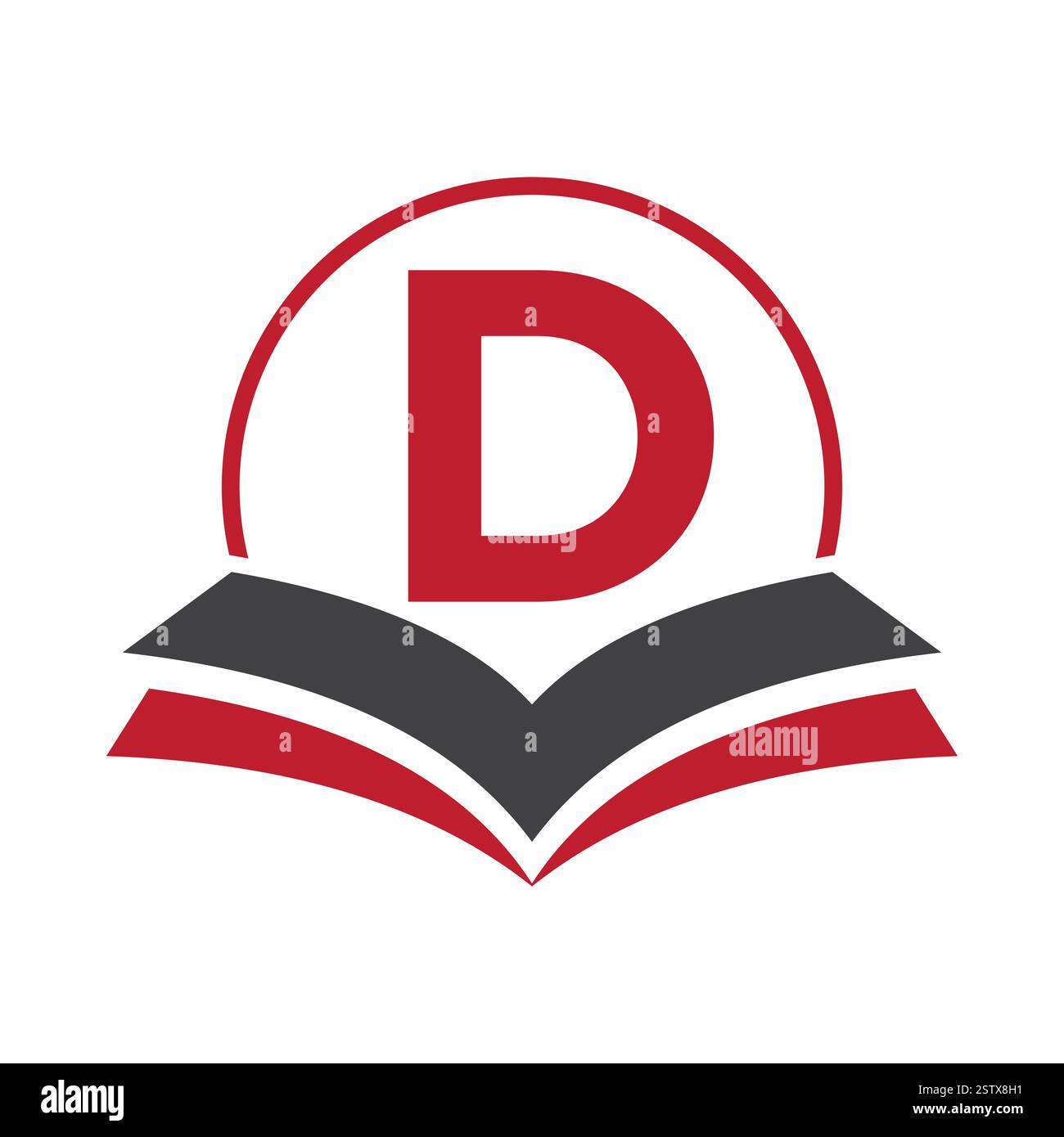 Education Logo On Letter D With Book Symbol For Academy and Graduation ...