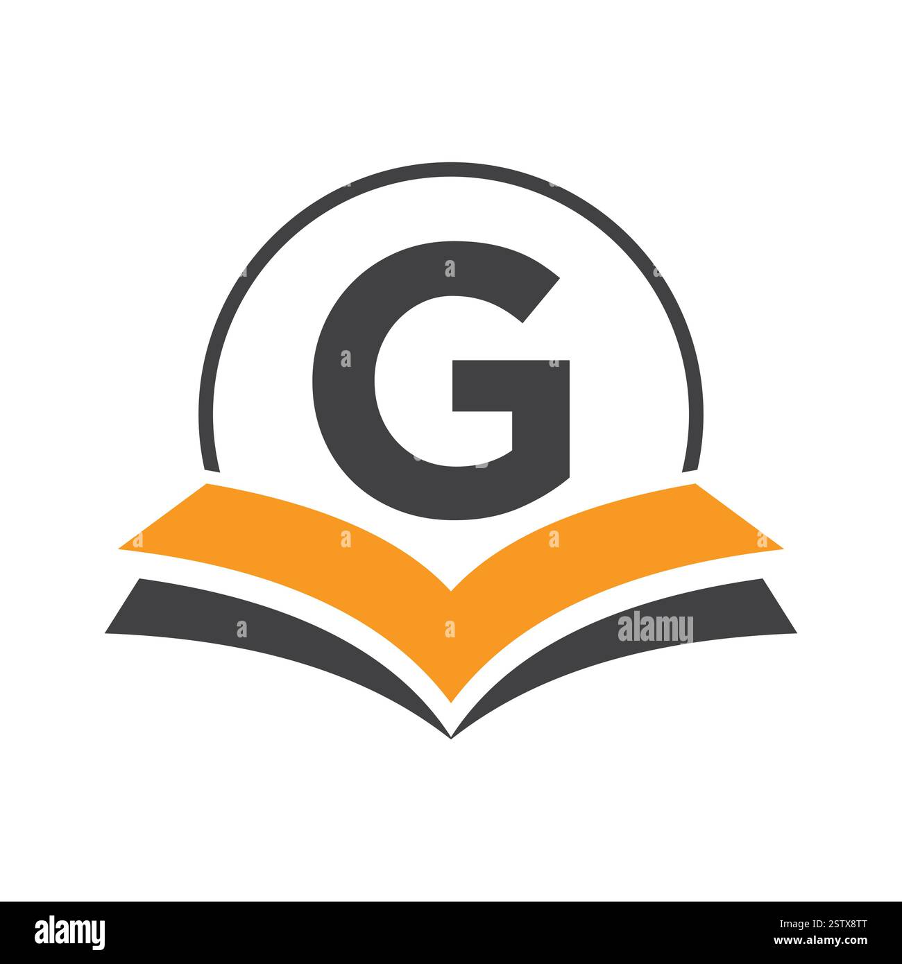 Education Logo On Letter G With Book Symbol For Academy and Graduation ...