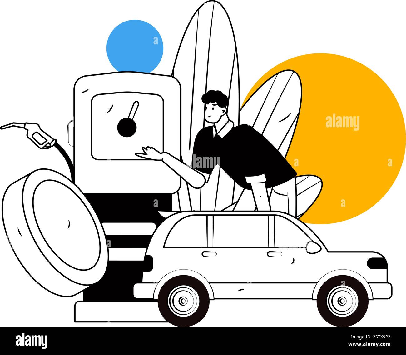 Cars getting gasoline gas Cut Out Stock Images & Pictures - Alamy