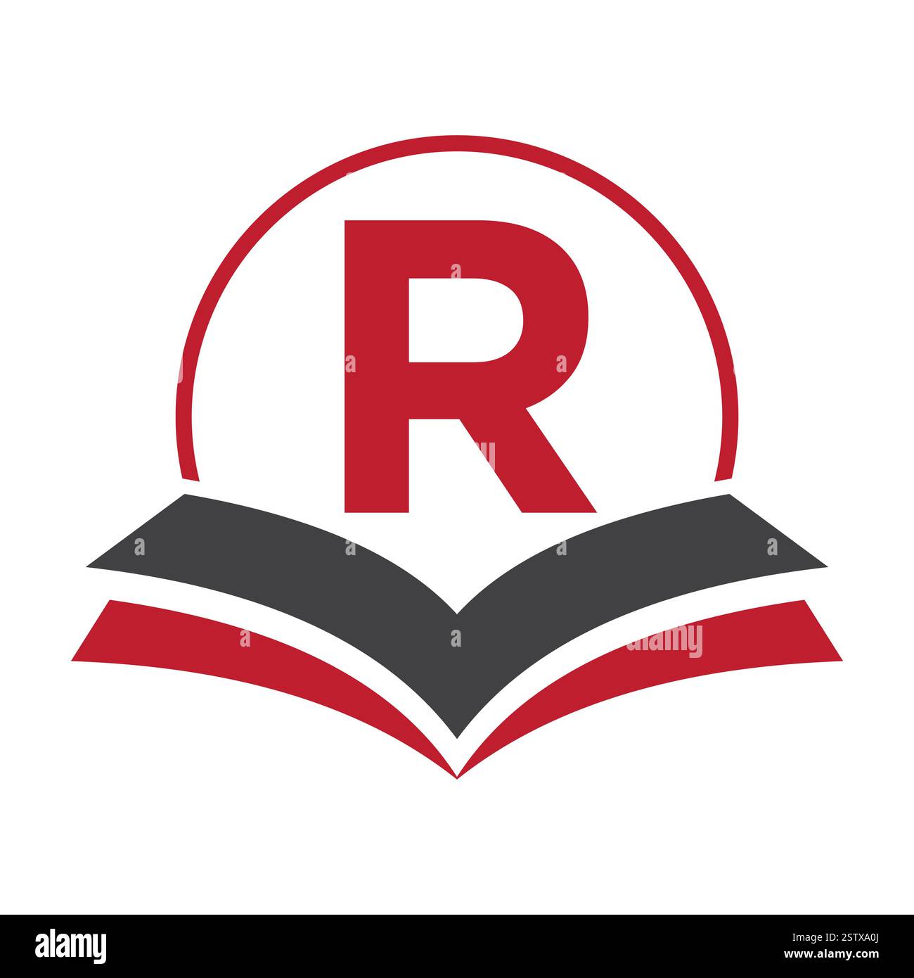 Education Logo On Letter R With Book Symbol For Academy and Graduation ...