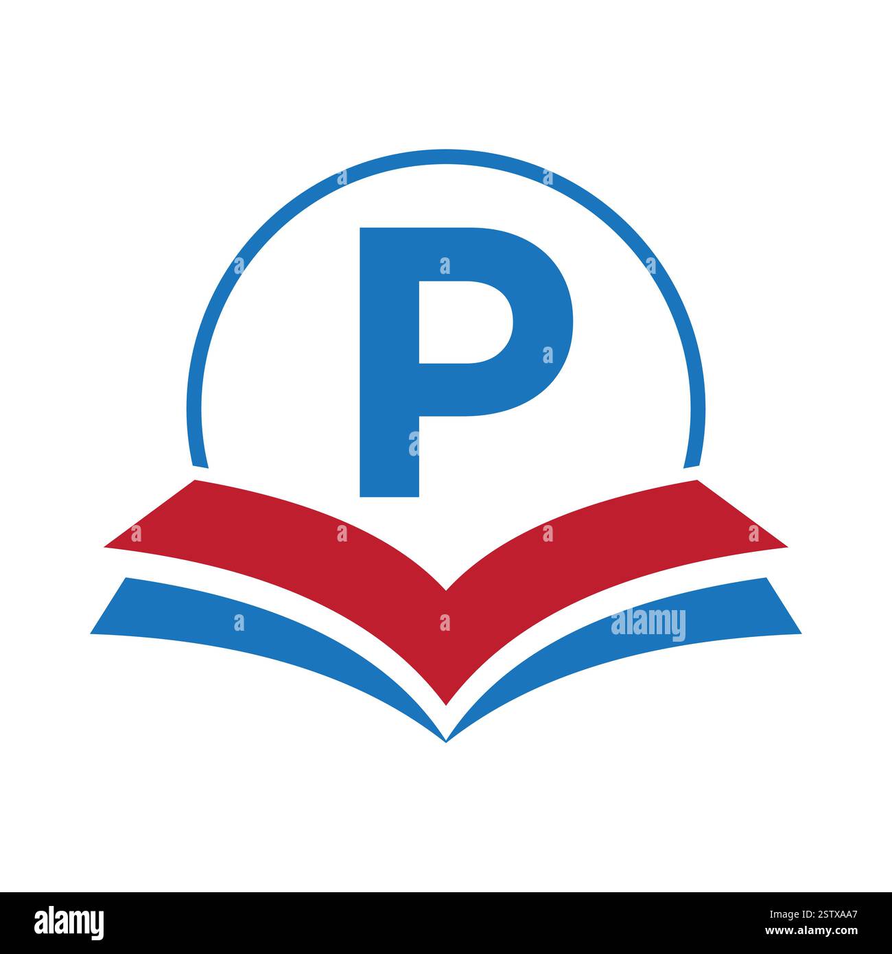 Education Logo On Letter P With Book Symbol For Academy and Graduation ...