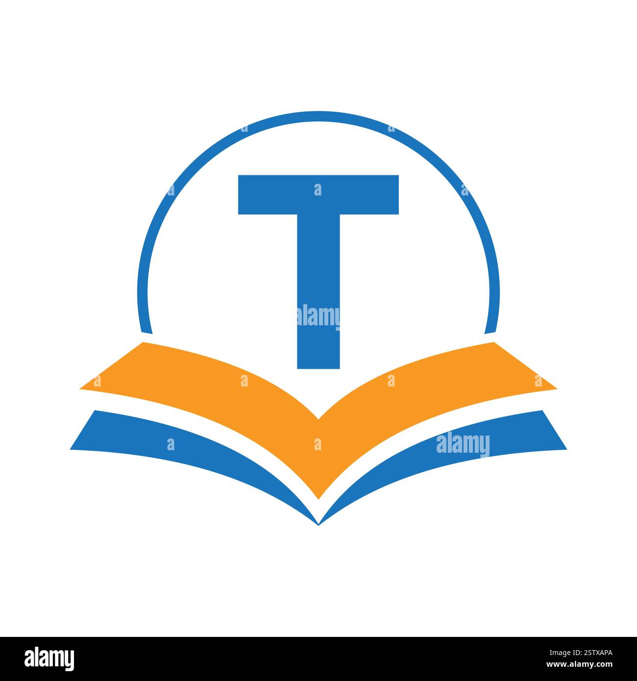 Education Logo On Letter T With Book Symbol For Academy and Graduation ...