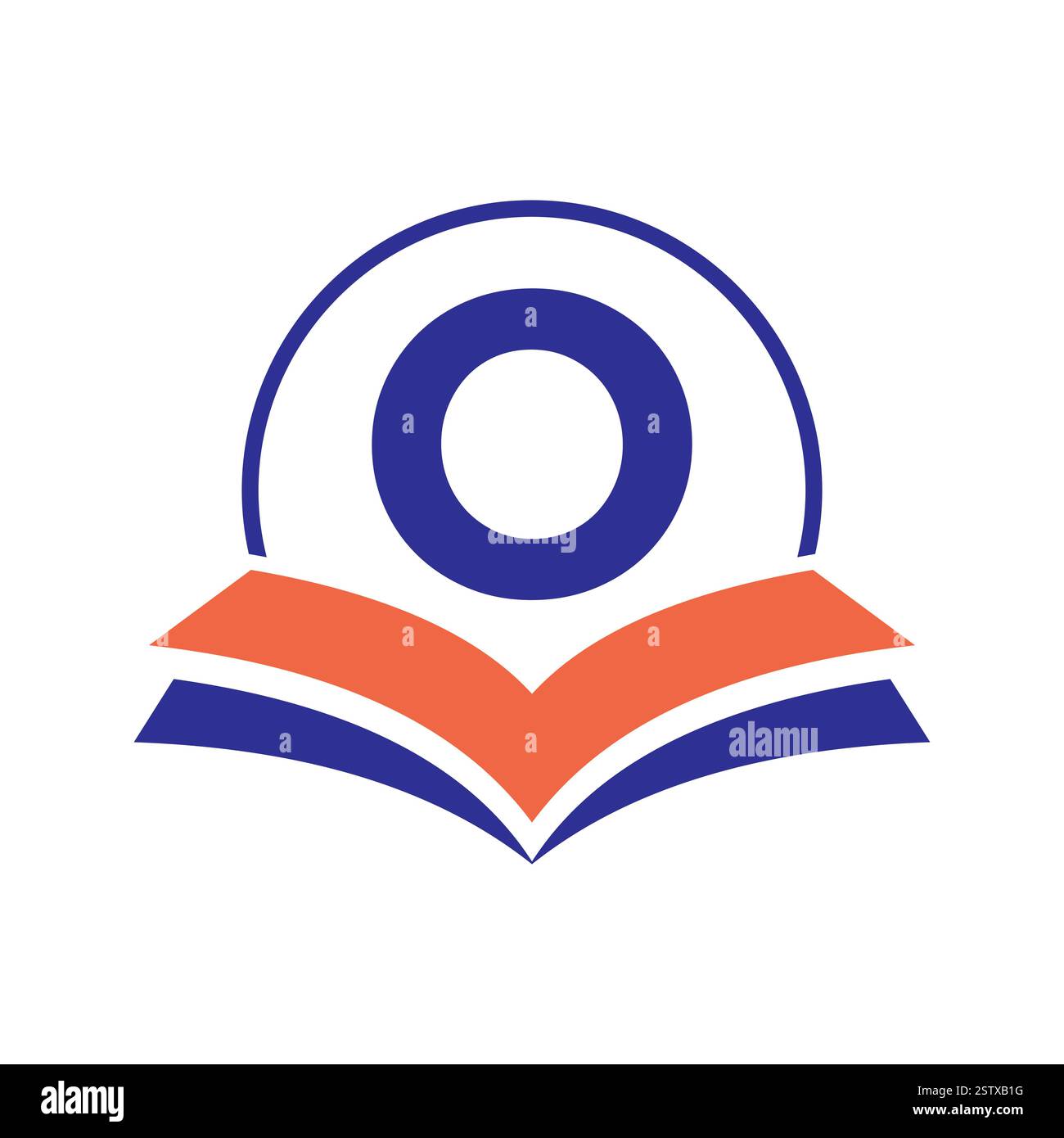 Education Logo On Letter O With Book Symbol For Academy and Graduation ...