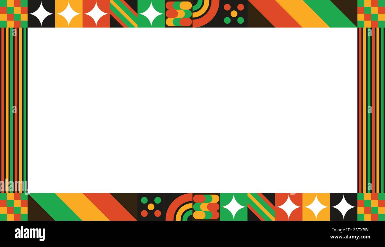 Vibrant border design for Black History Month celebrations, vector ...